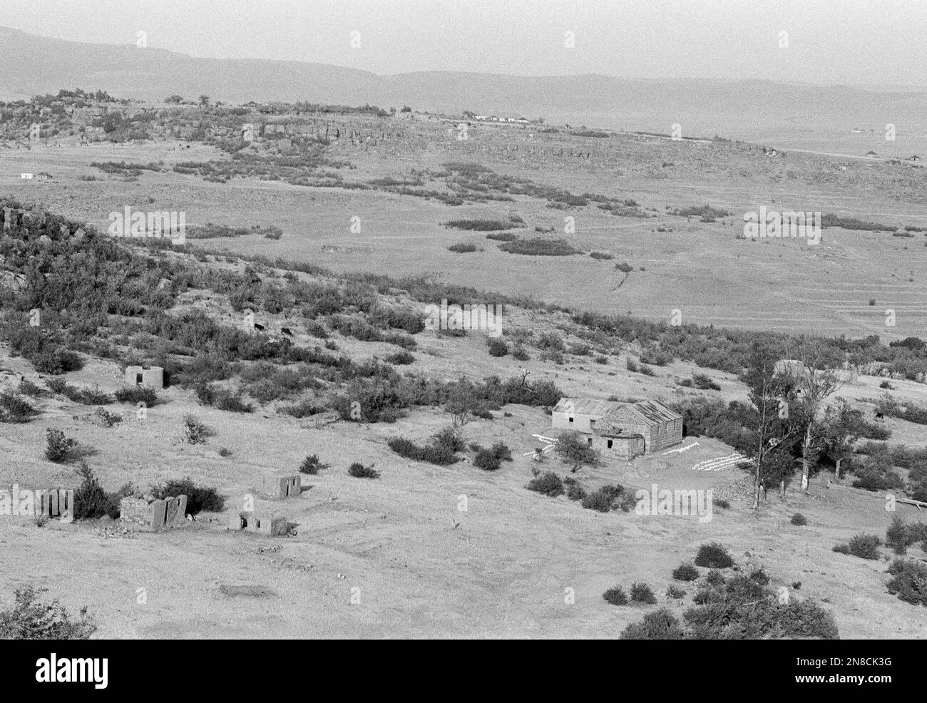 a view of homes under construction in Mehloloaneg village in the ...