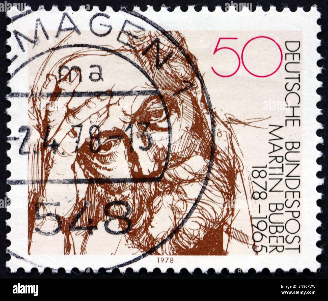 GERMANY - CIRCA 1978: a stamp printed in Germany shows Martin Buber ...