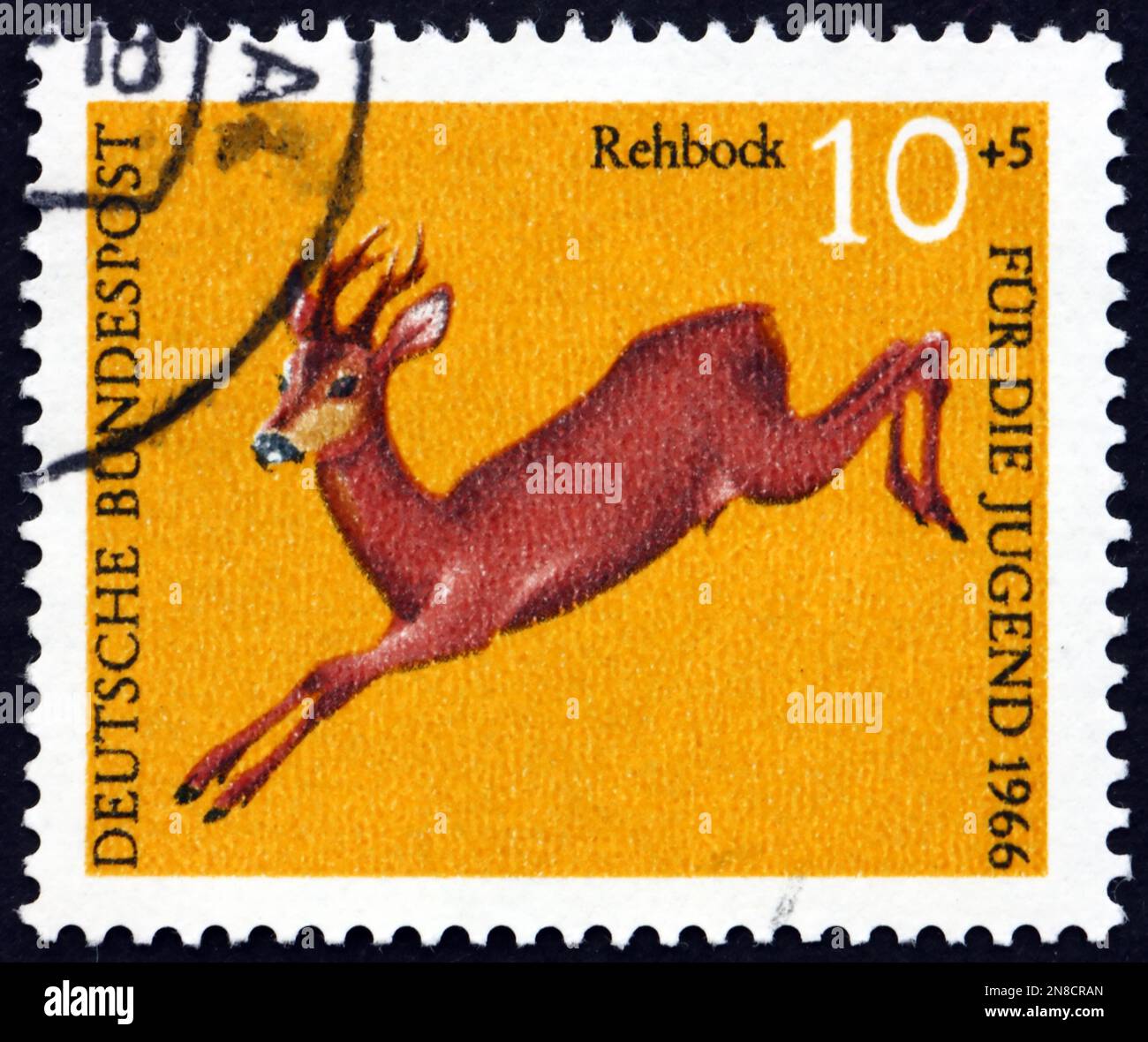 GERMANY - CIRCA 1966: a stamp printed in Germany shows roe deer ...