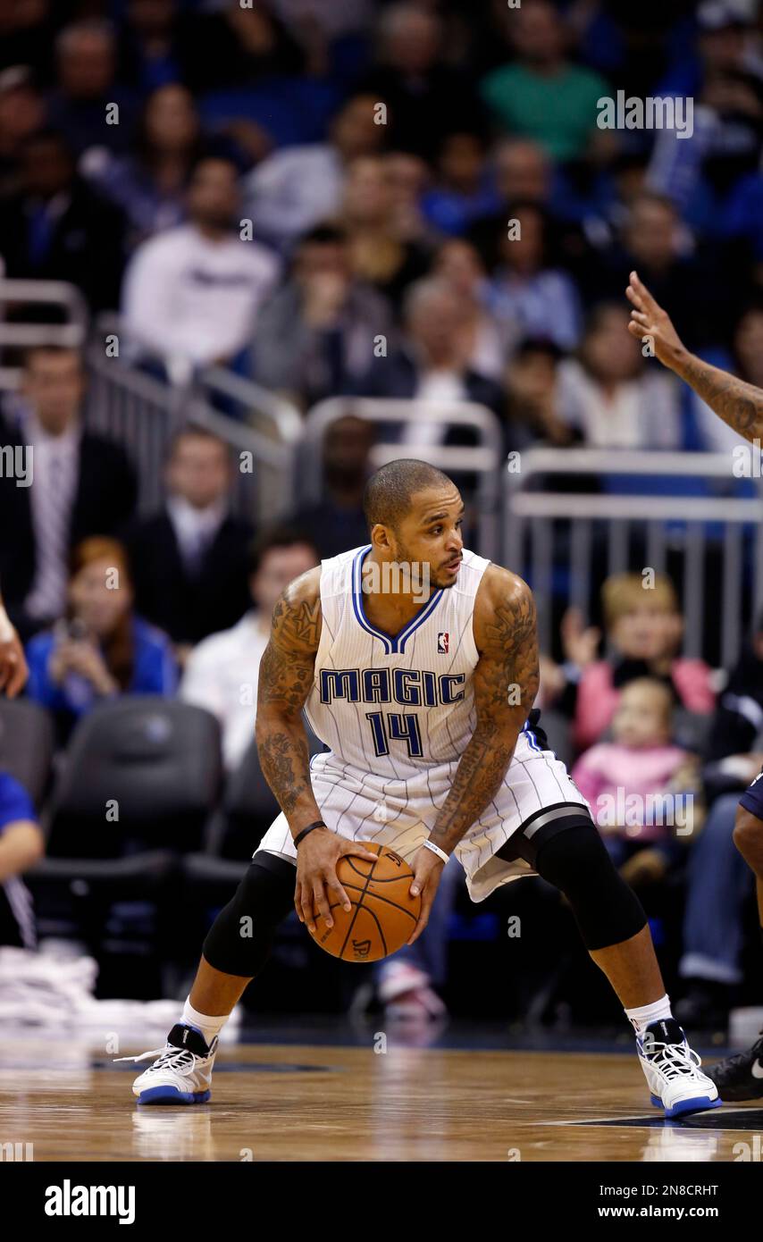 Orlando Magic point guard Jameer Nelson (14) controls the ball against ...