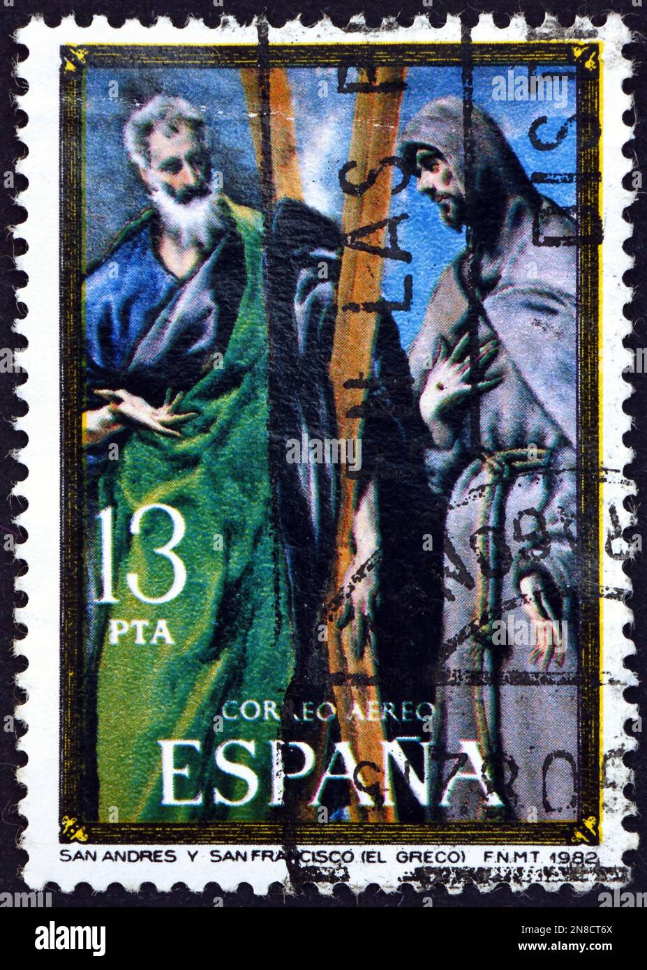 SPAIN - CIRCA 1982: a stamp printed in Spain shows Sts. Andrew and ...