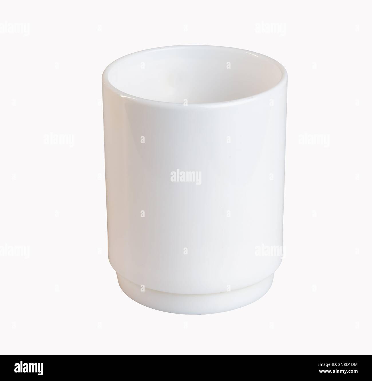 White cup on a white background. Side view. Mockup template Stock Photo ...