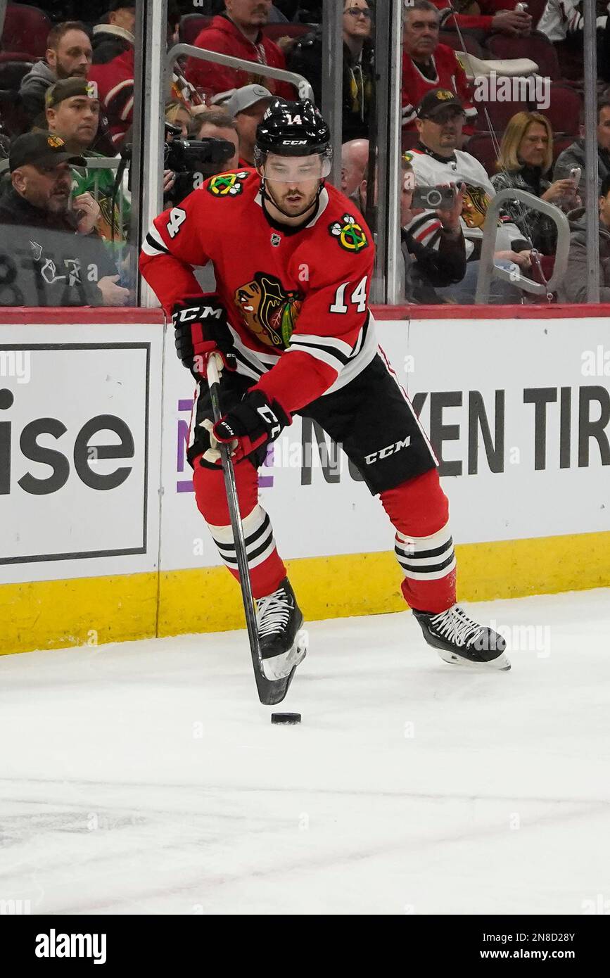 Chicago Blackhawks left wing Boris Katchouk (14) plays against the ...