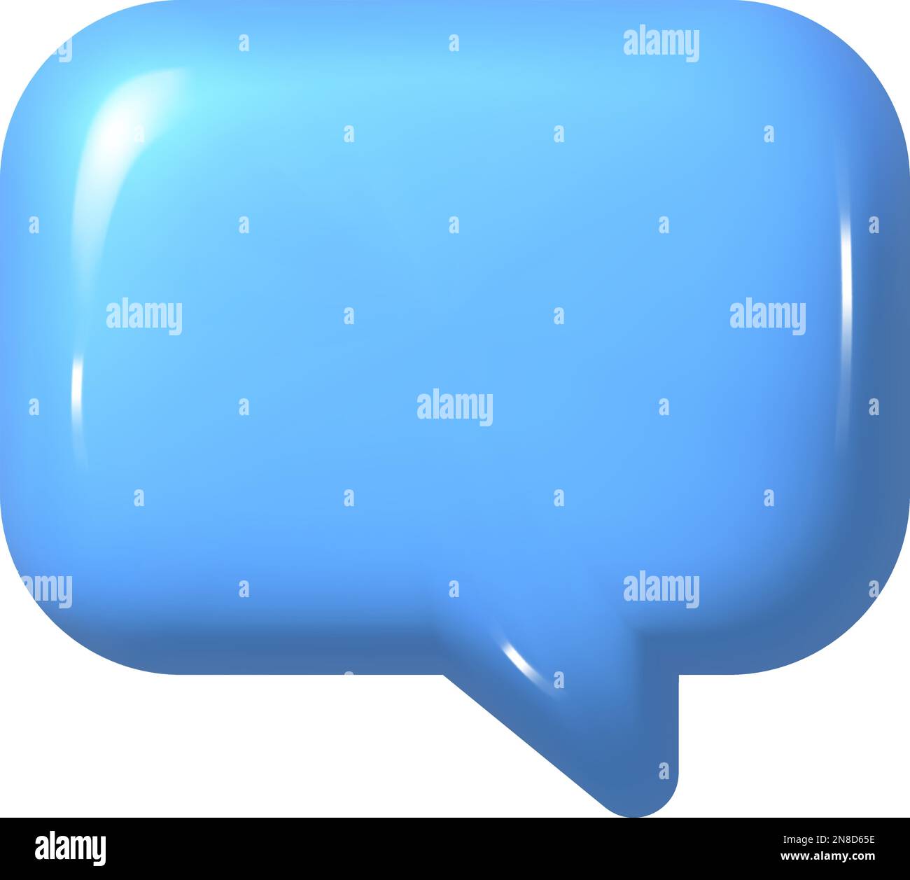 3d illustration of blue realistic speech bubble icon. Mesh vector ...