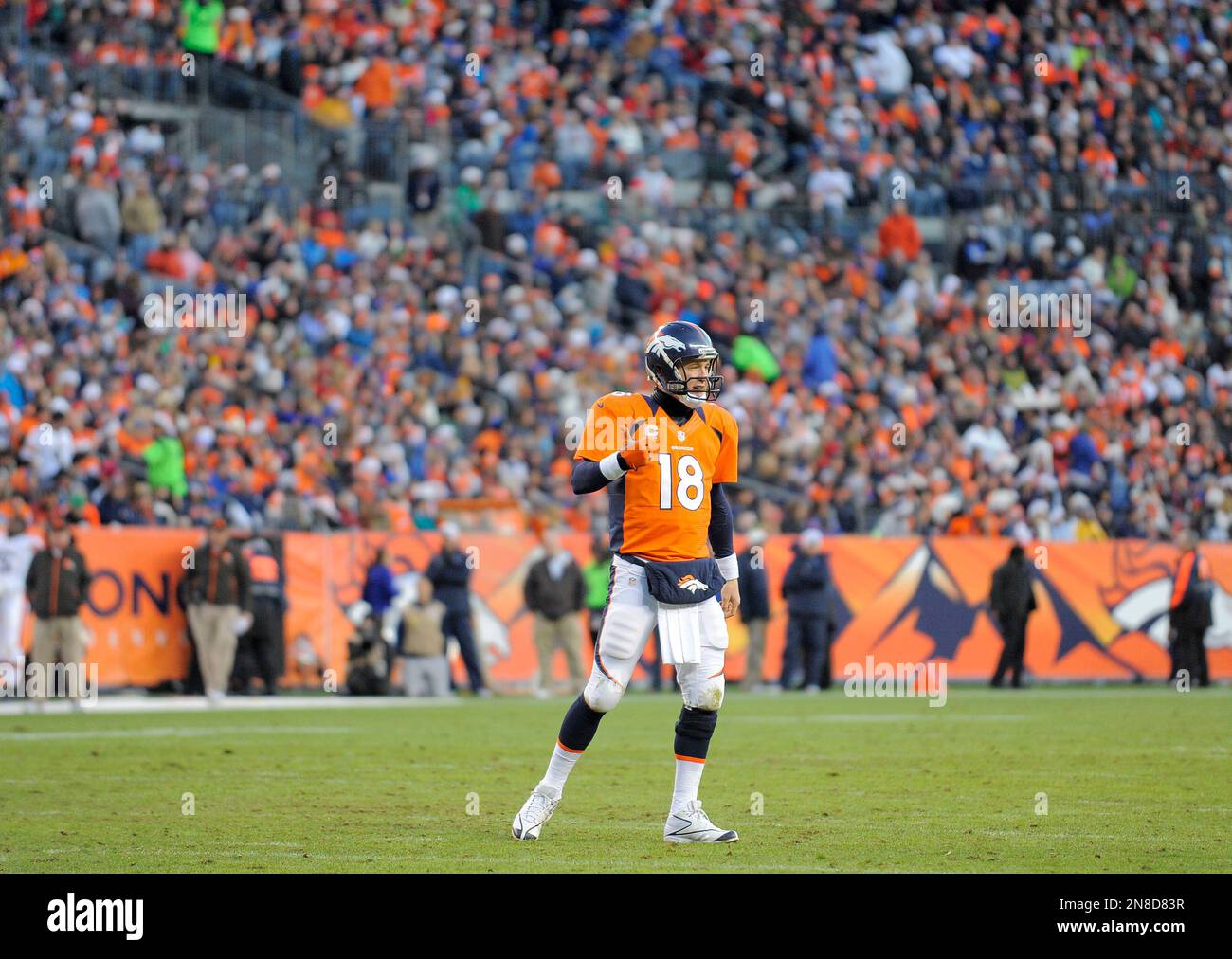 Denver Broncos quarterback Peyton Manning is pictured during an NFL ...