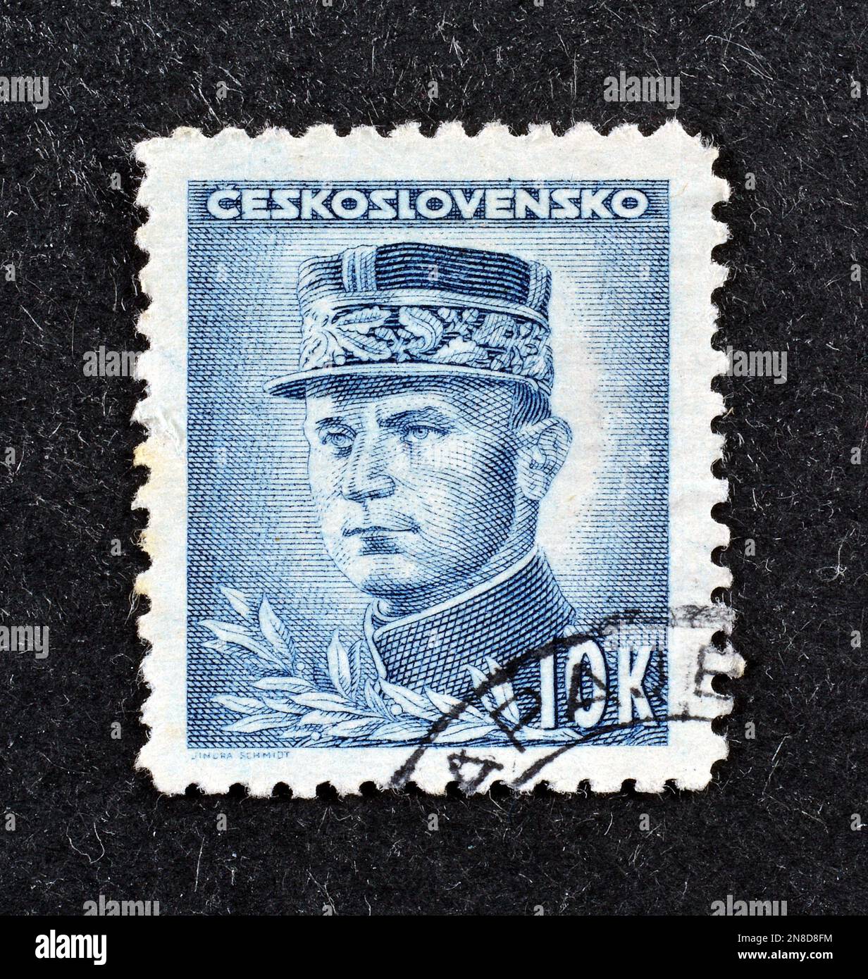 Cancelled postage stamp printed by Czechoslovakia, that shows portrait ...
