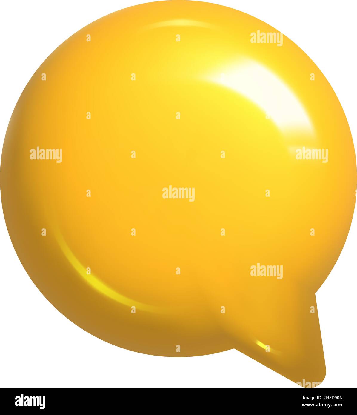 3d illustration Realistic of yellow speech bubble icon chat. Mesh vector talking cloud Dialog ...