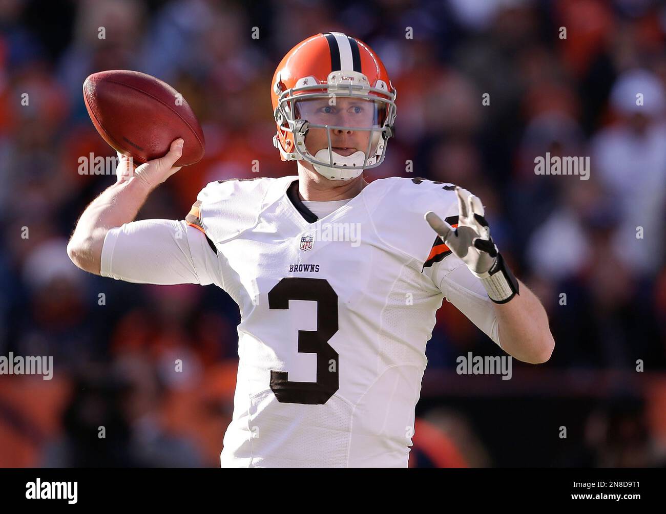 Cleveland Browns quarterback Brandon Weeden throws a pass in the first ...