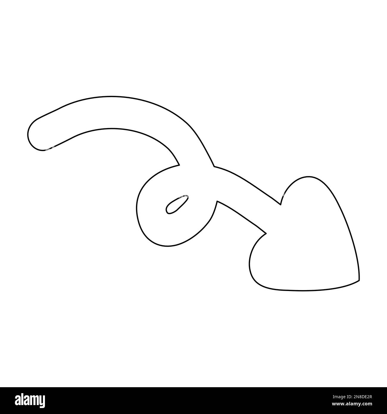 Curve arrow with heart shaped tip, design element for Valentines Day ...
