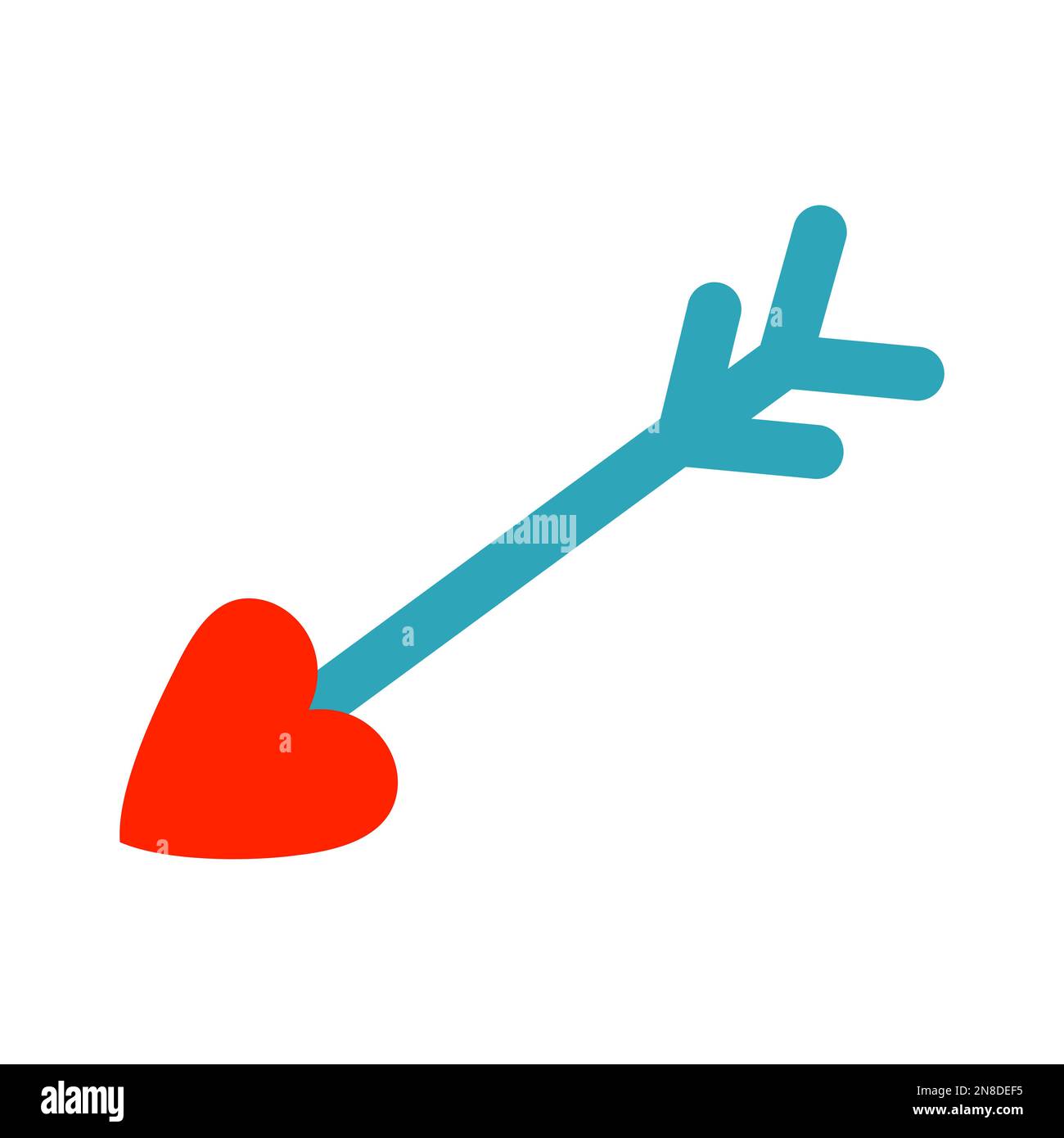 Arrow with heart shaped tip, design element for Valentines Day, vector ...