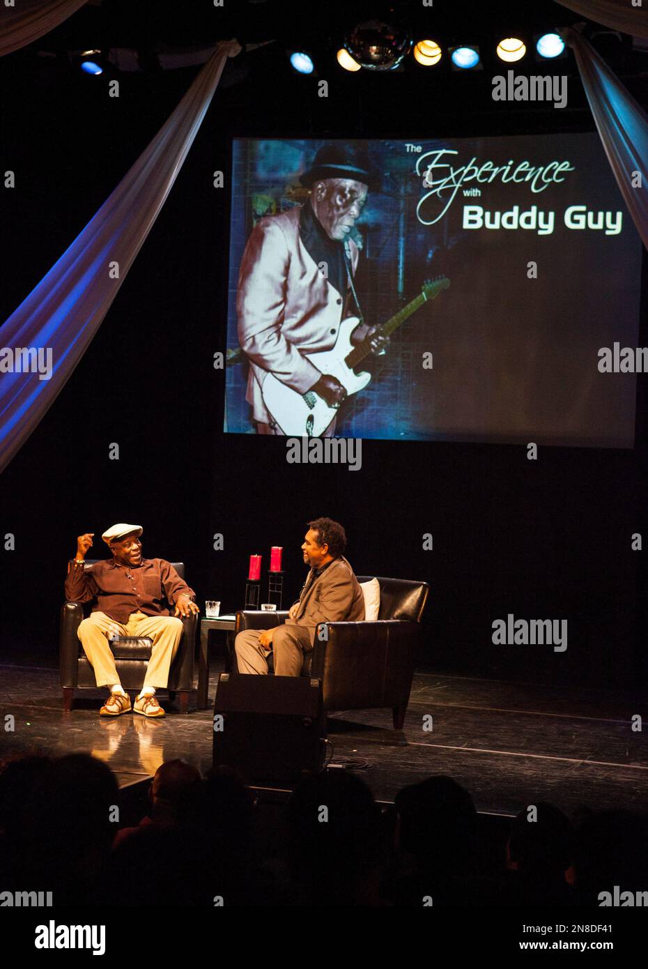 Buddy Guy and host Dedry Jones at The Experience with Buddy Guy event ...