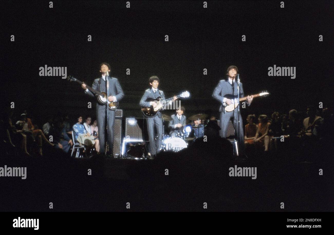 The British rock group the Beatles perform at Carnegie Hall in New York ...