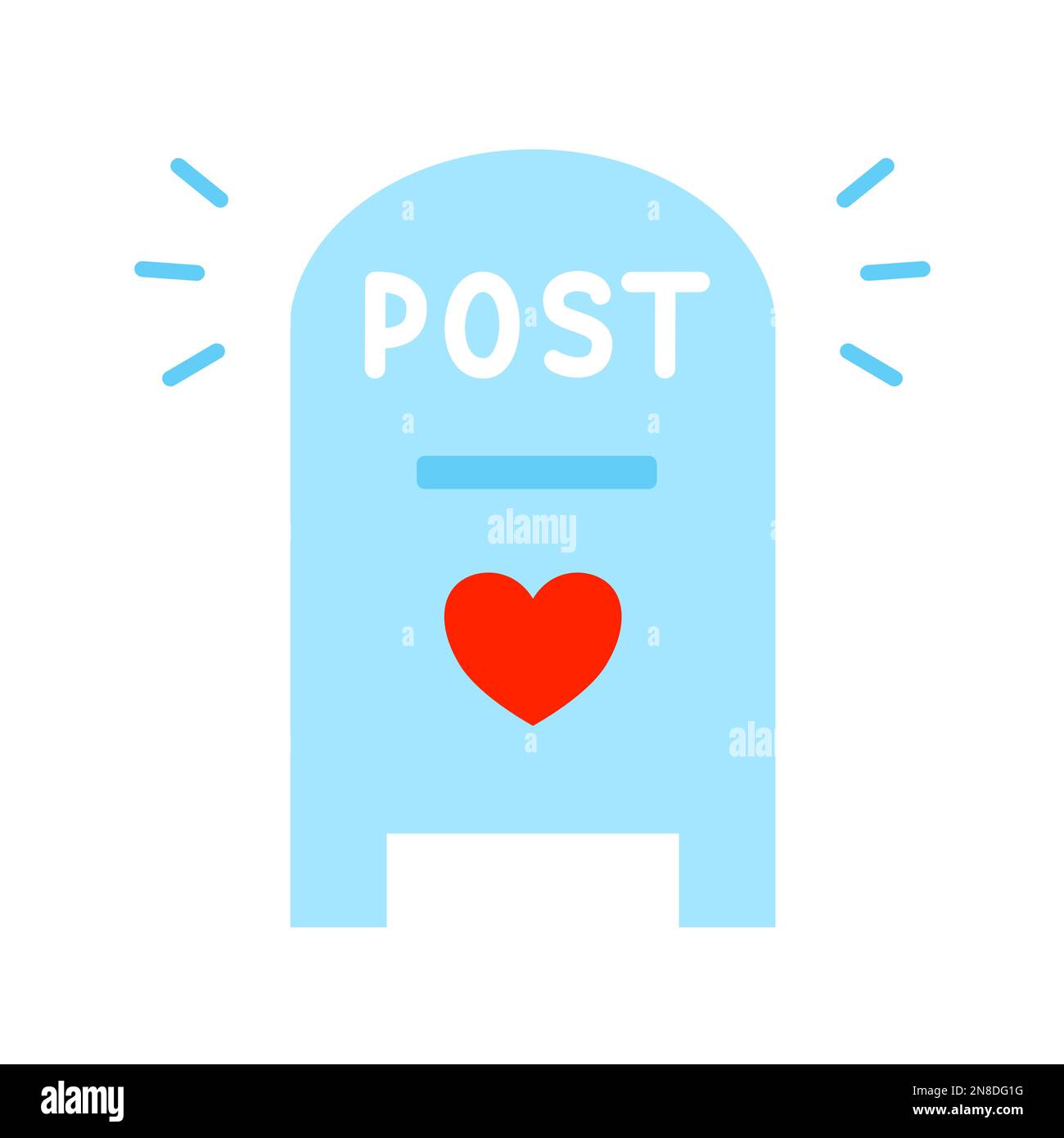 Post box with heart symbol or love mail post box, design element for ...