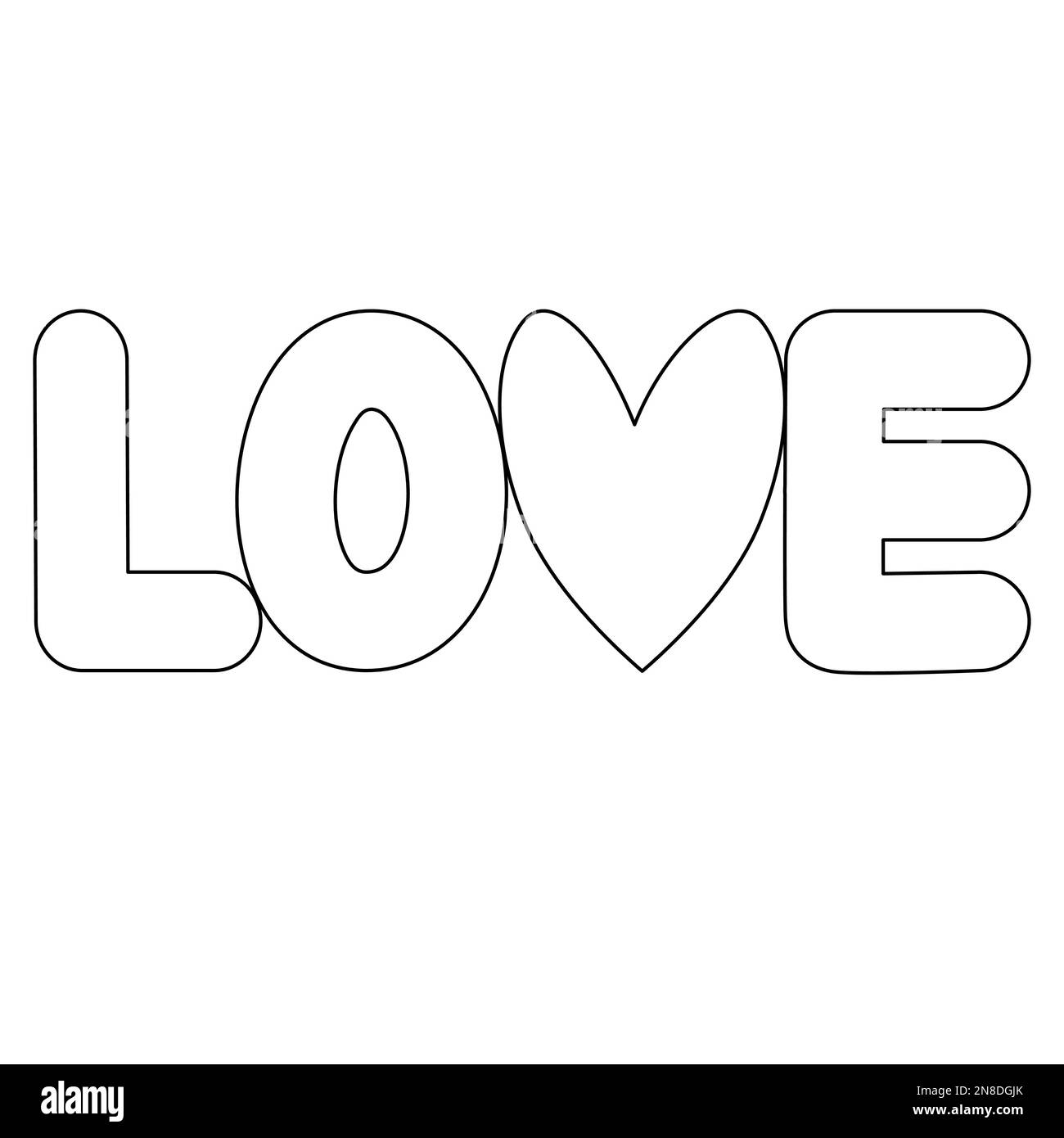 Bubble Letters Love Coloring Pages