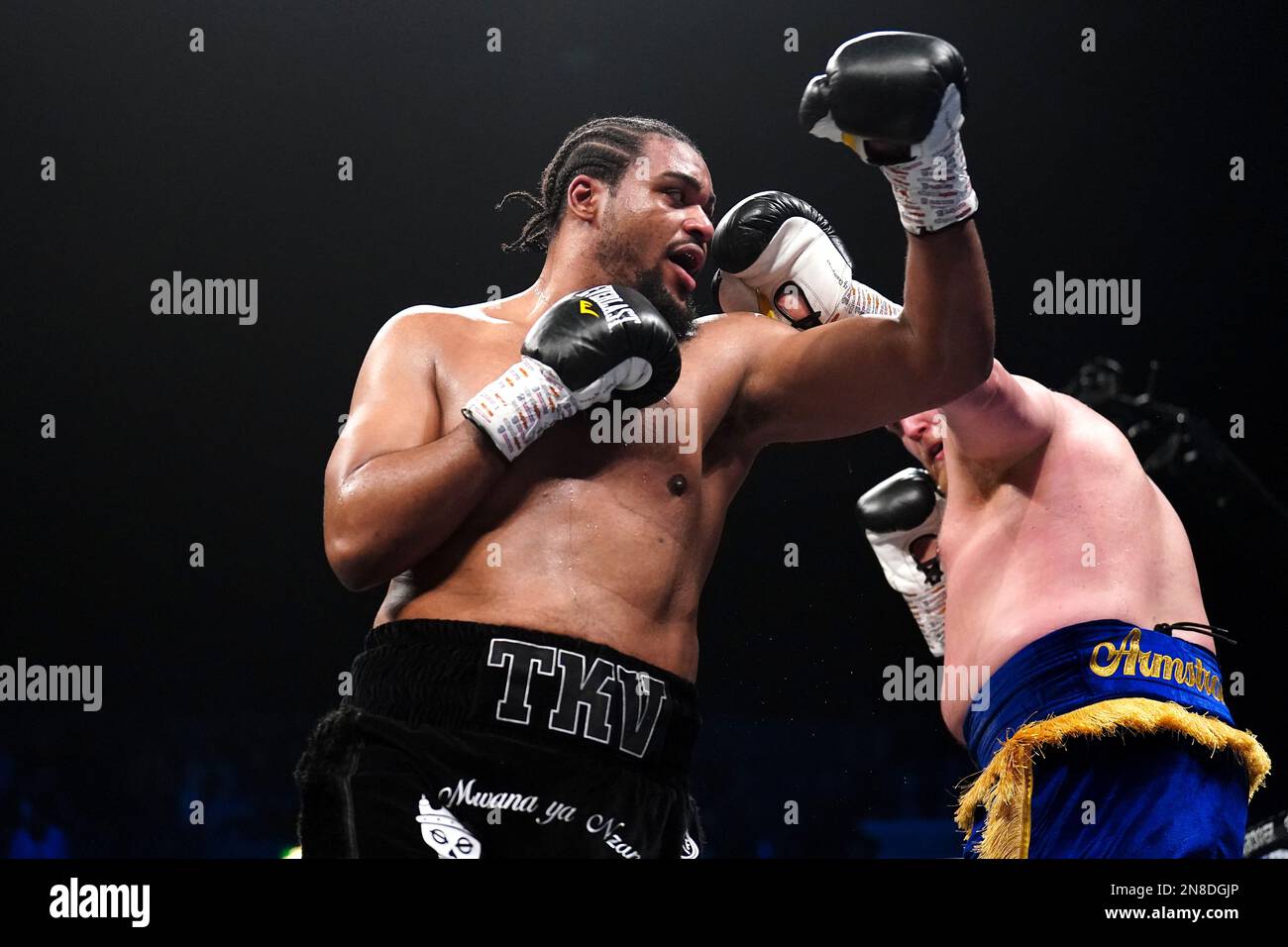 Jeamie 'TKV' Tshikeva (left) in action against Harry Armstrong in the ...
