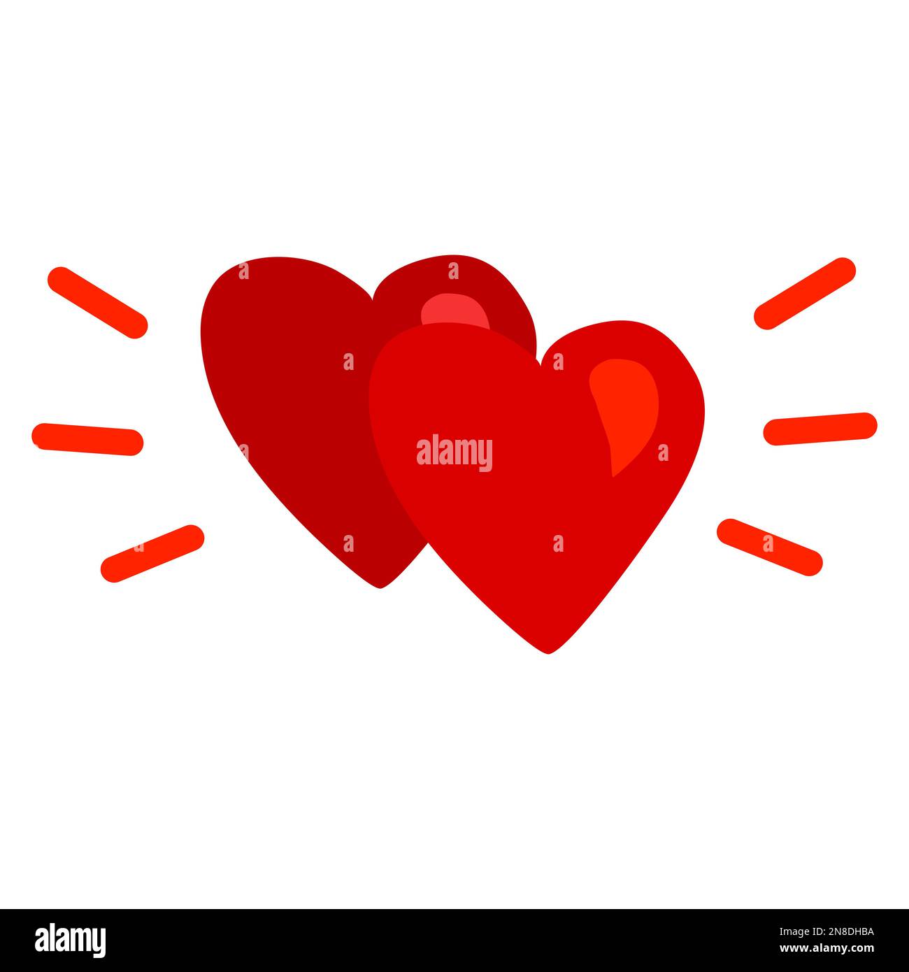 Two hearts in love, design element for Valentines Day, vector ...