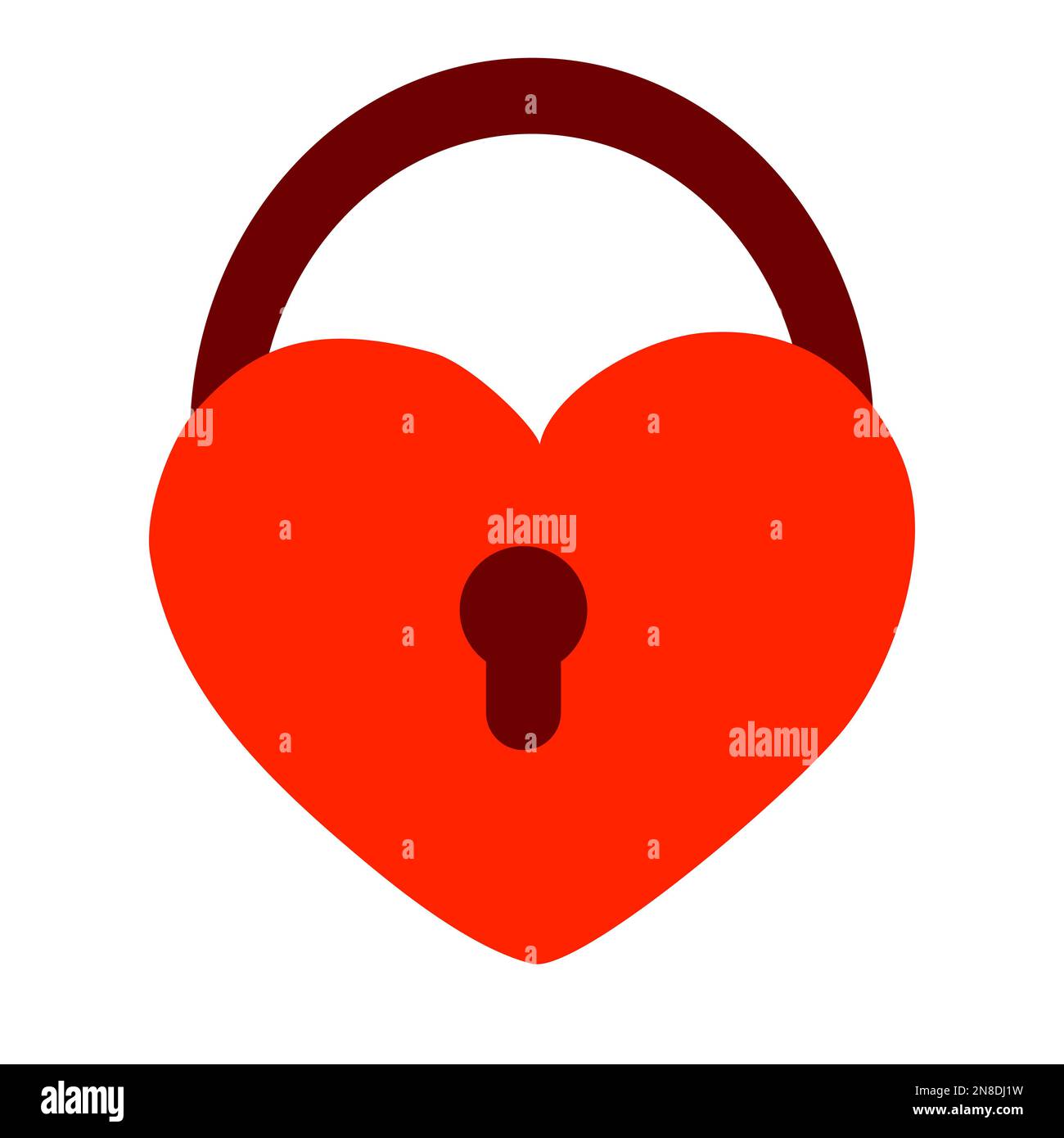 Locked heart shaped lock, design element for Valentines Day, vector ...