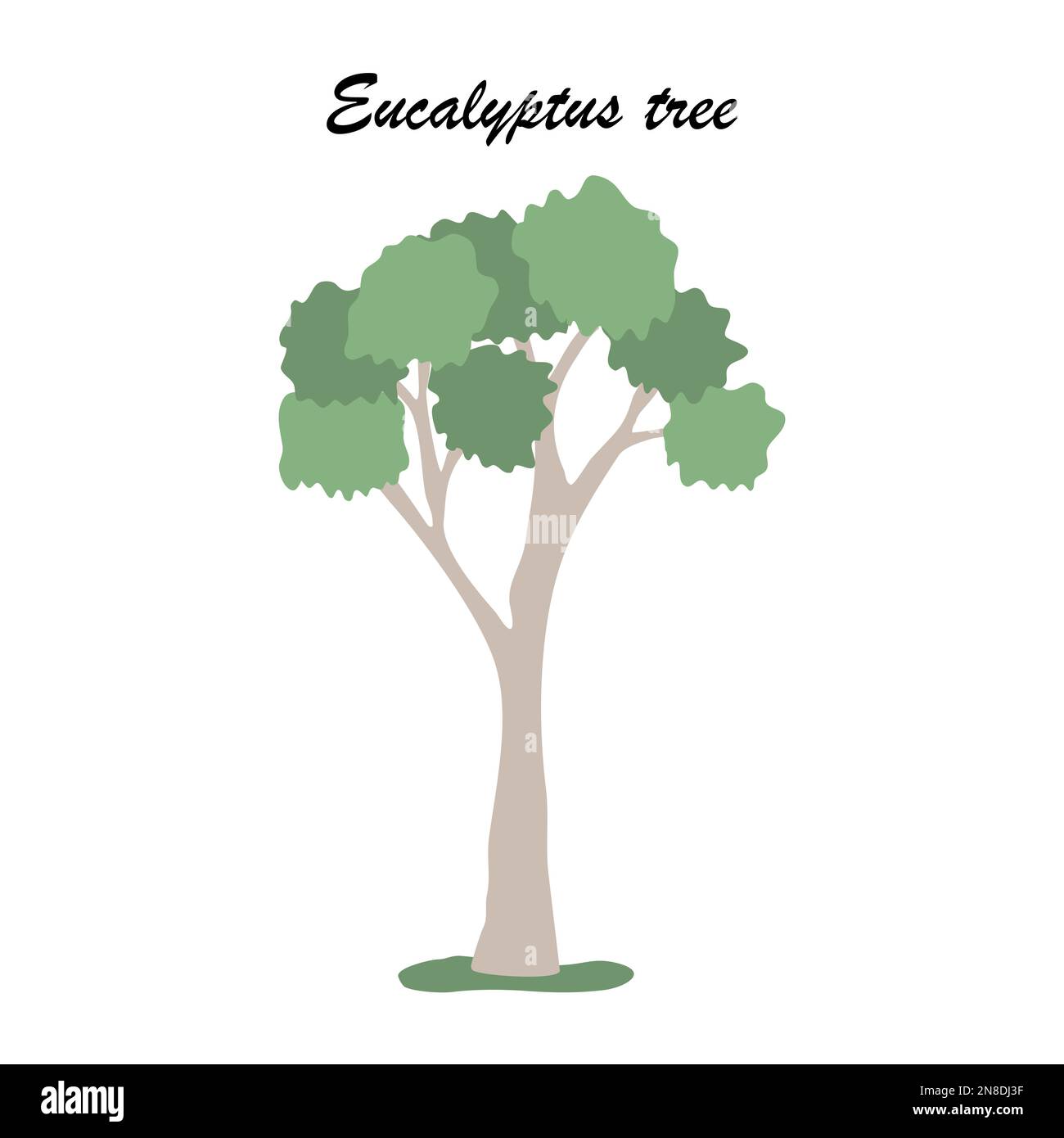 One Eucalyptus tree icon, flat style vector illustration Stock Vector ...
