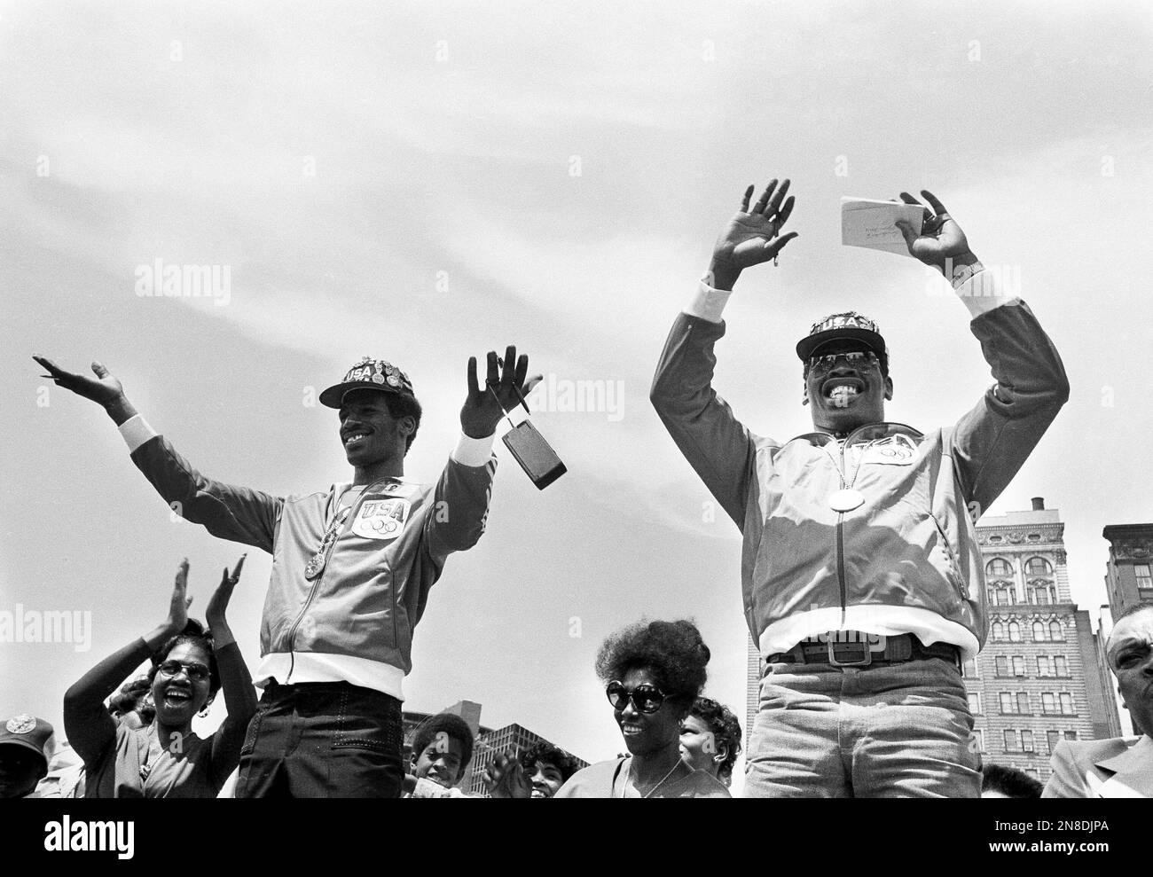 Olympic Gold Medal winners Leon Spinks, front, and his brother Michael ...