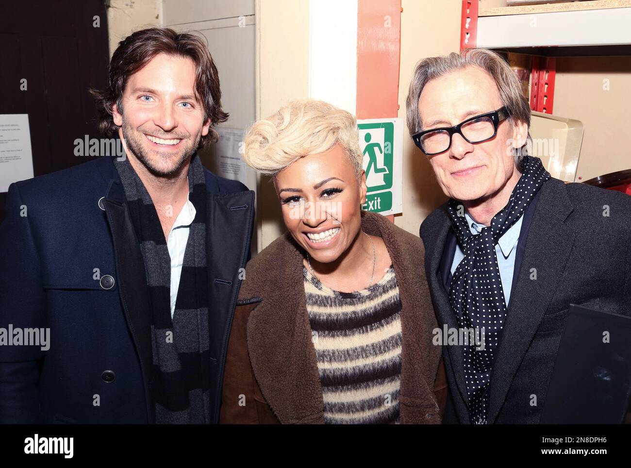From left, Bradley Cooper, Emeli Sande and Bill Nighy seen at the ...