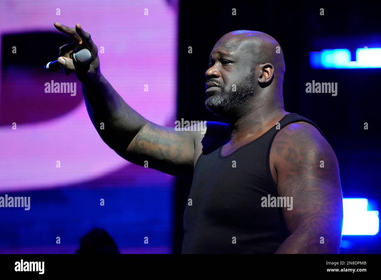 Shaquille O'Neal performs during Shaq's Fun House Super Bowl event on ...