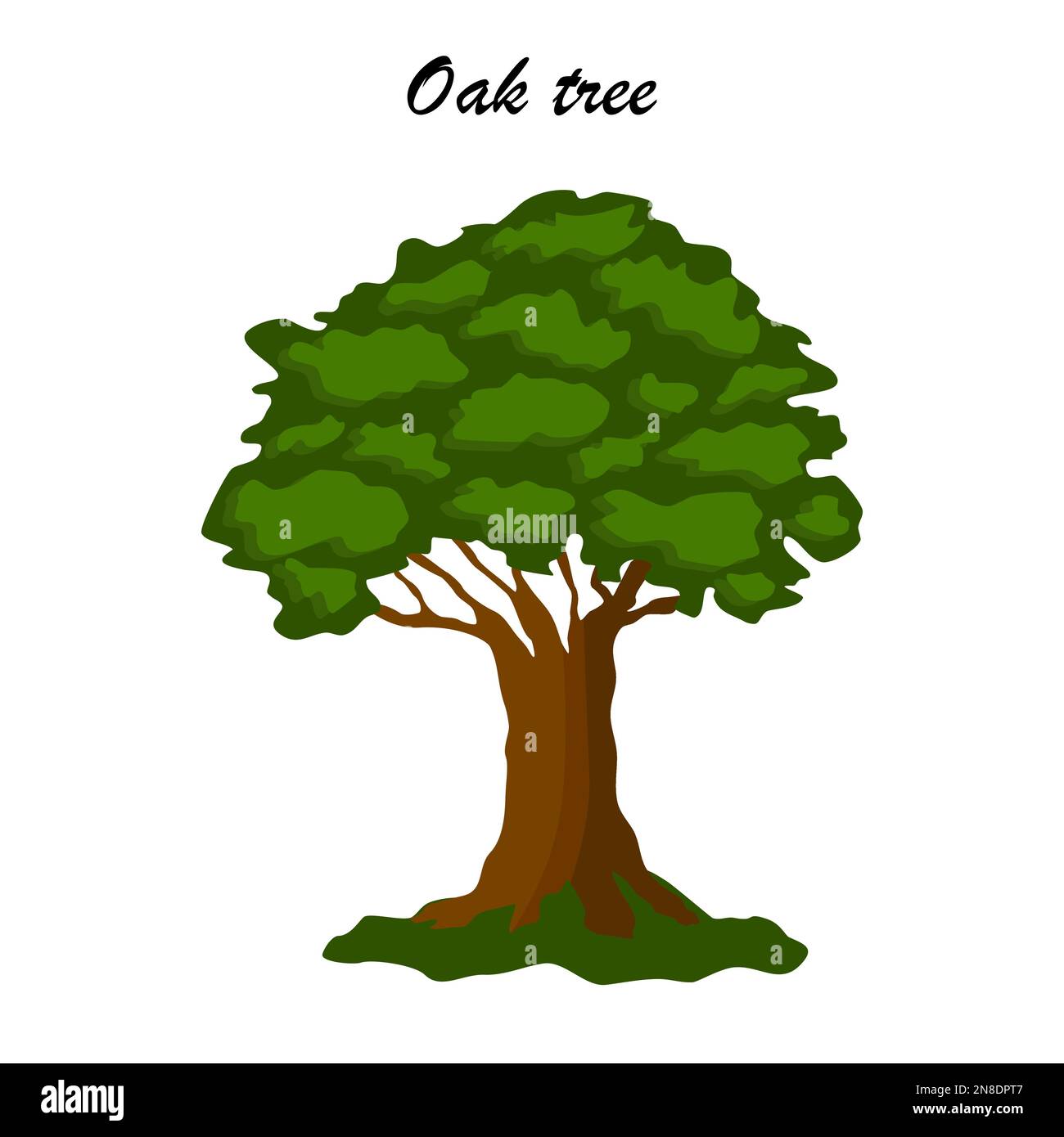 One Oak tree icon closeup, flat style vector illustration Stock Vector ...