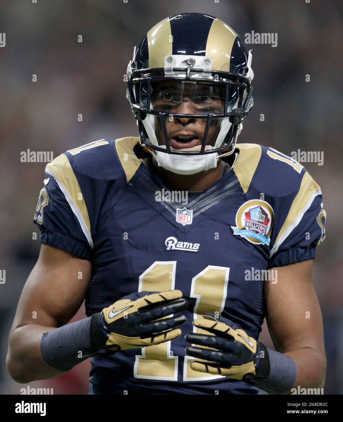 St. Louis Rams wide receiver Brandon Gibson (11) gets set for the next ...