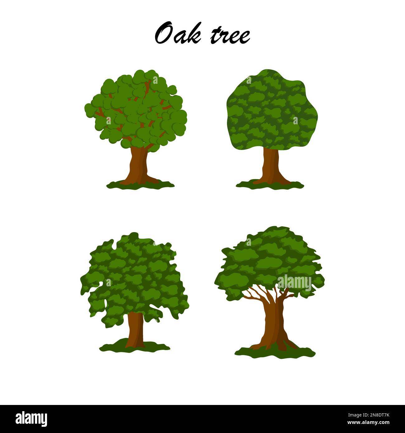Oak tree icon set, flat style vector illustration Stock Vector Image & Art - Alamy