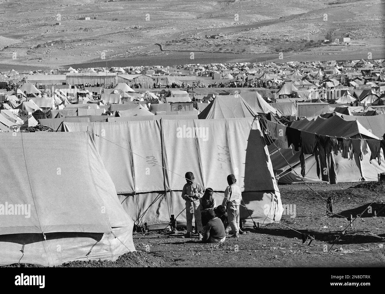 Palestinian refugee camp in Baqaa, May 13, 1969, about 25 miles ...