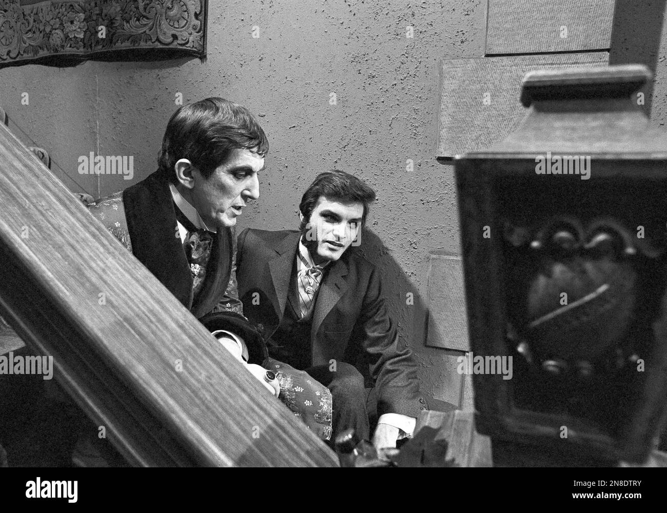 Jonathan Frid, who plays Barnabas Collins, left, and David Selby, who ...