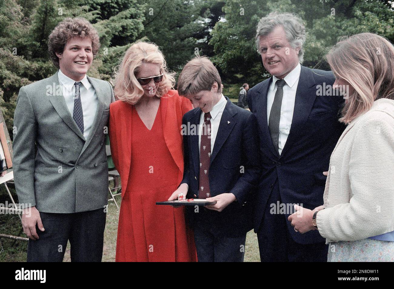 Sen. Edward M. Kennedy (D-Mass.) is seen with his family, from left ...