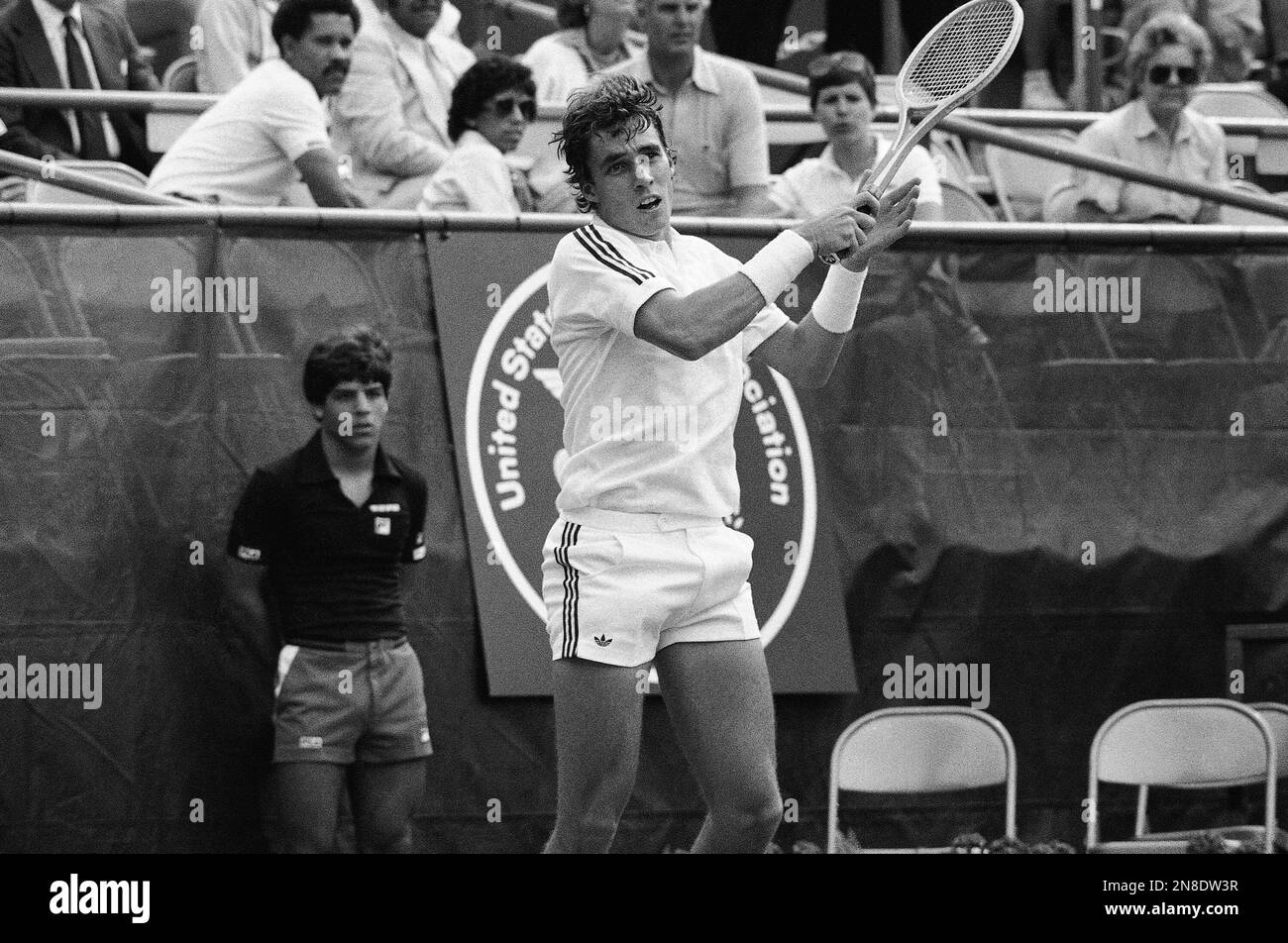 Third-seeded Ivan Lendl of Czechoslovakia makes a forehand return to ...