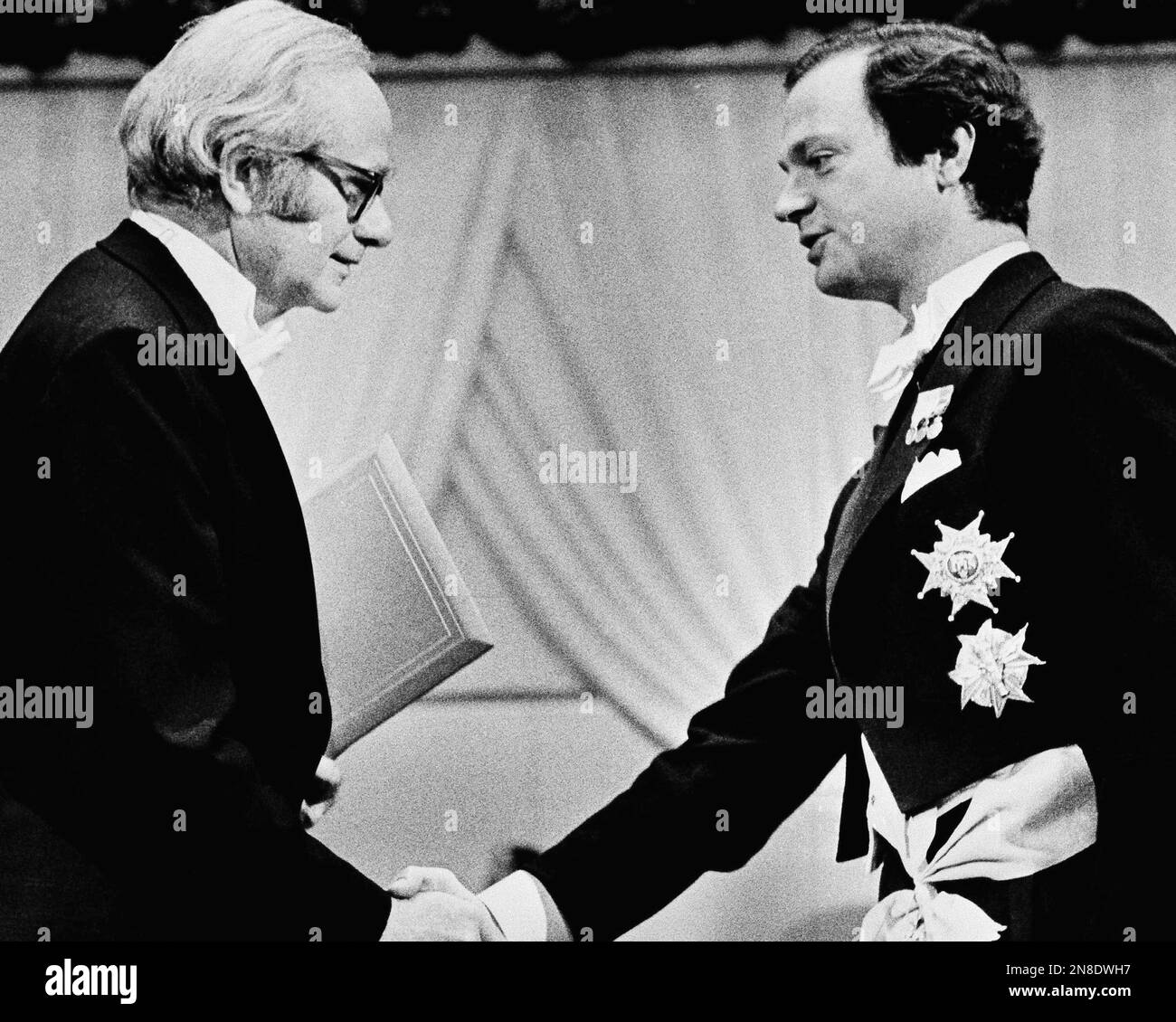 Prof. David Hubel of Harvard University, receives the Nobel prize in ...