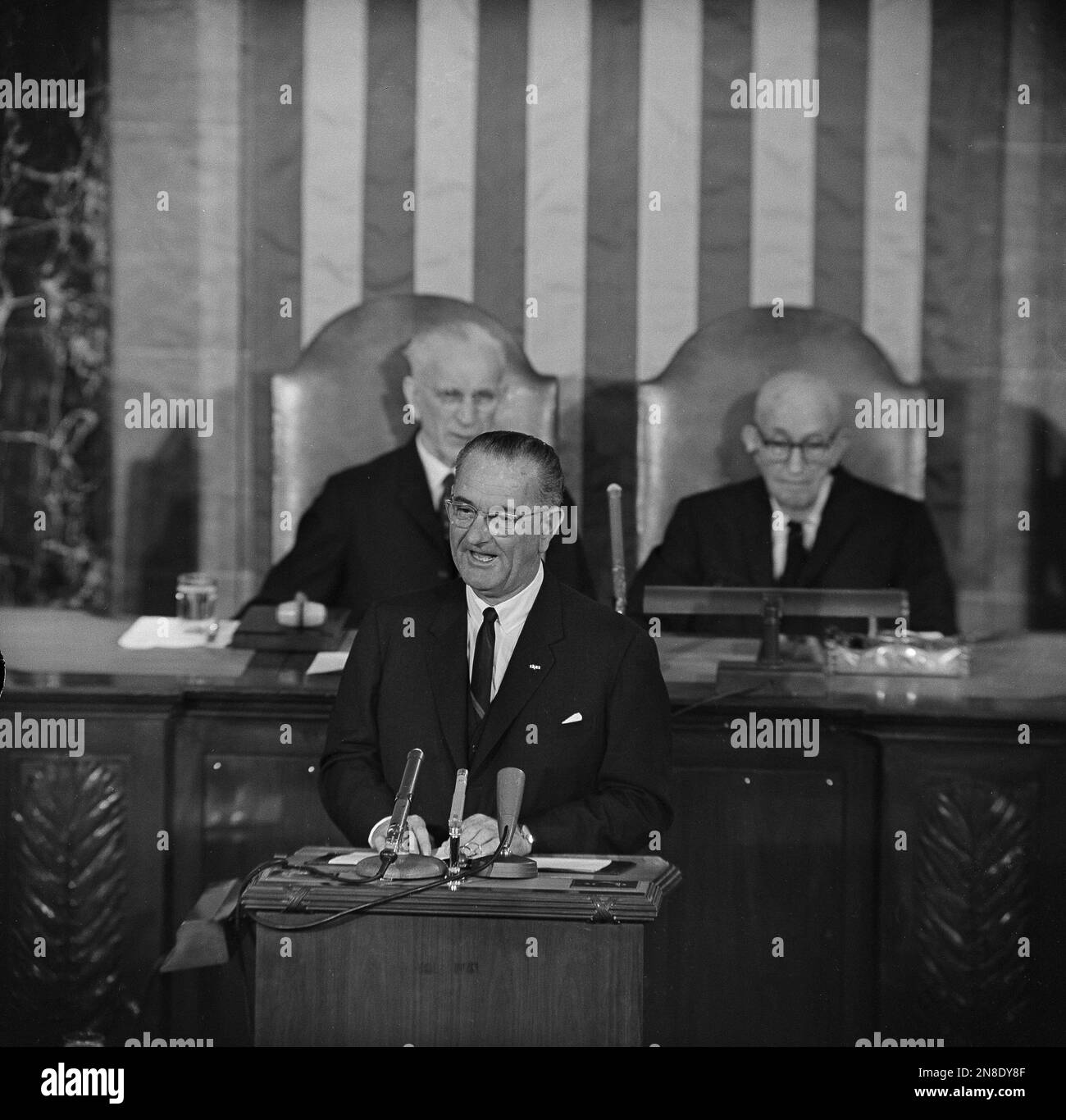 President Lyndon B. Johnson, speaking to a joint session of Congress ...