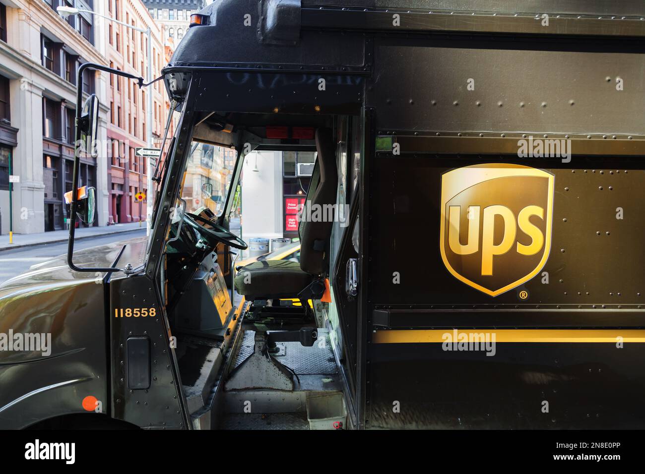 New York City, USA - October 06, 2015: UPS Van in Manhattan, Ney York ...