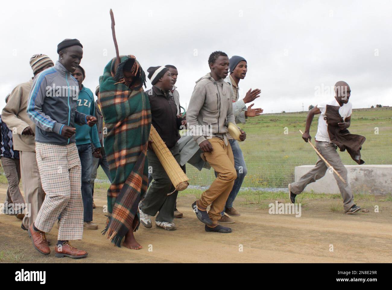 In this photo taken Sunday, Dec. 16 2012, Bambatha Mandela, covered in ...