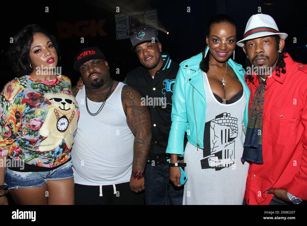 (L-R) Model Vanessa Veasley, musician and TV personality Cee-Lo Green, producer Kannon "Cavi ...