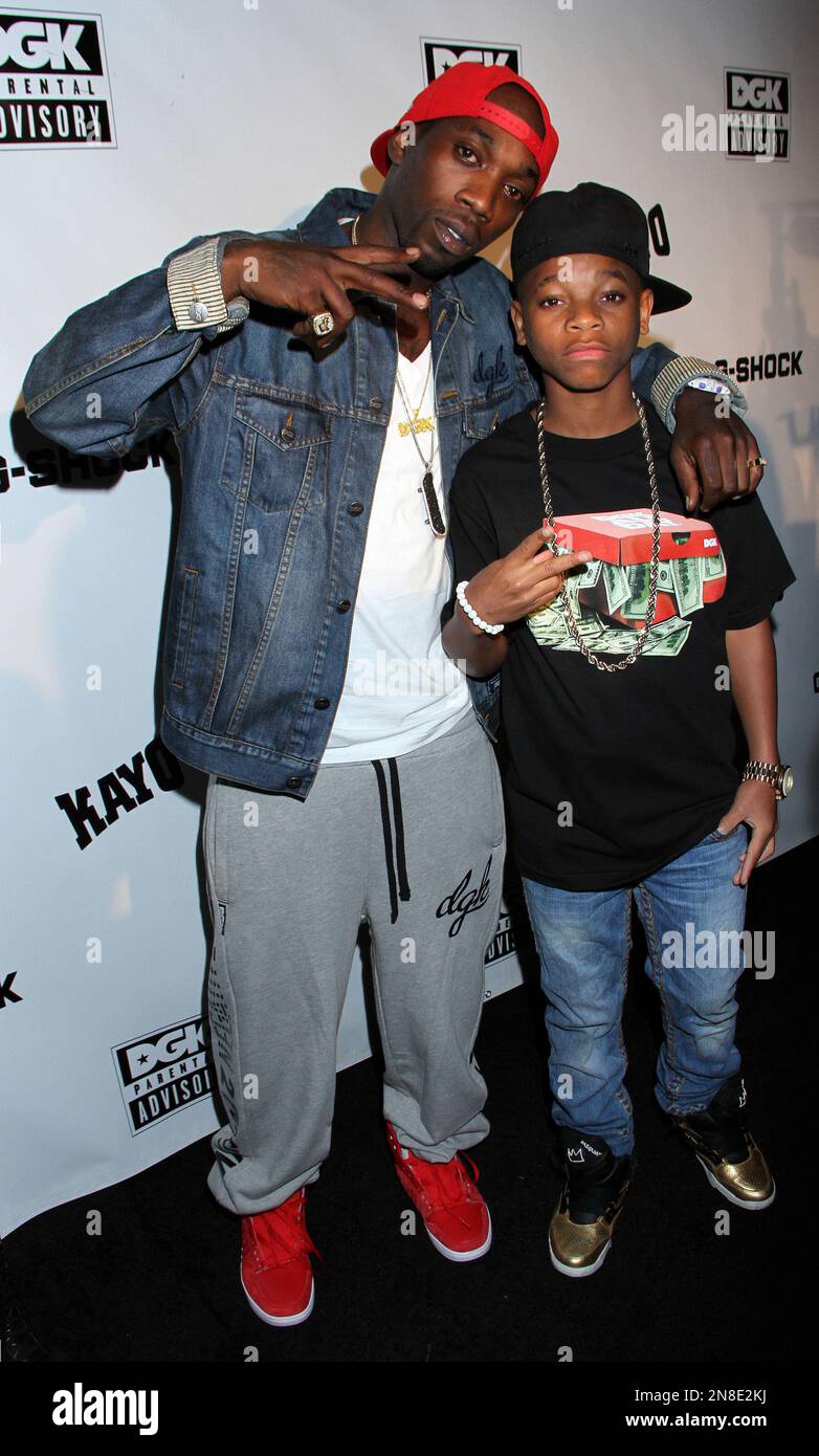 Pro skater Stevie Williams and young rapper and actor Lil Nigo attend DGK Parental Advisory ...