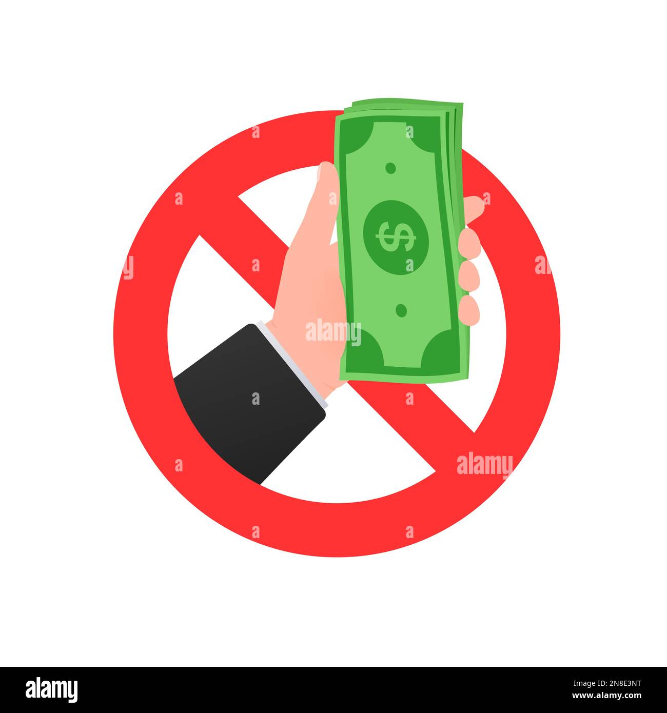 No Cash Money. Prohibition of money. Cash ban icon Stock Vector Image ...