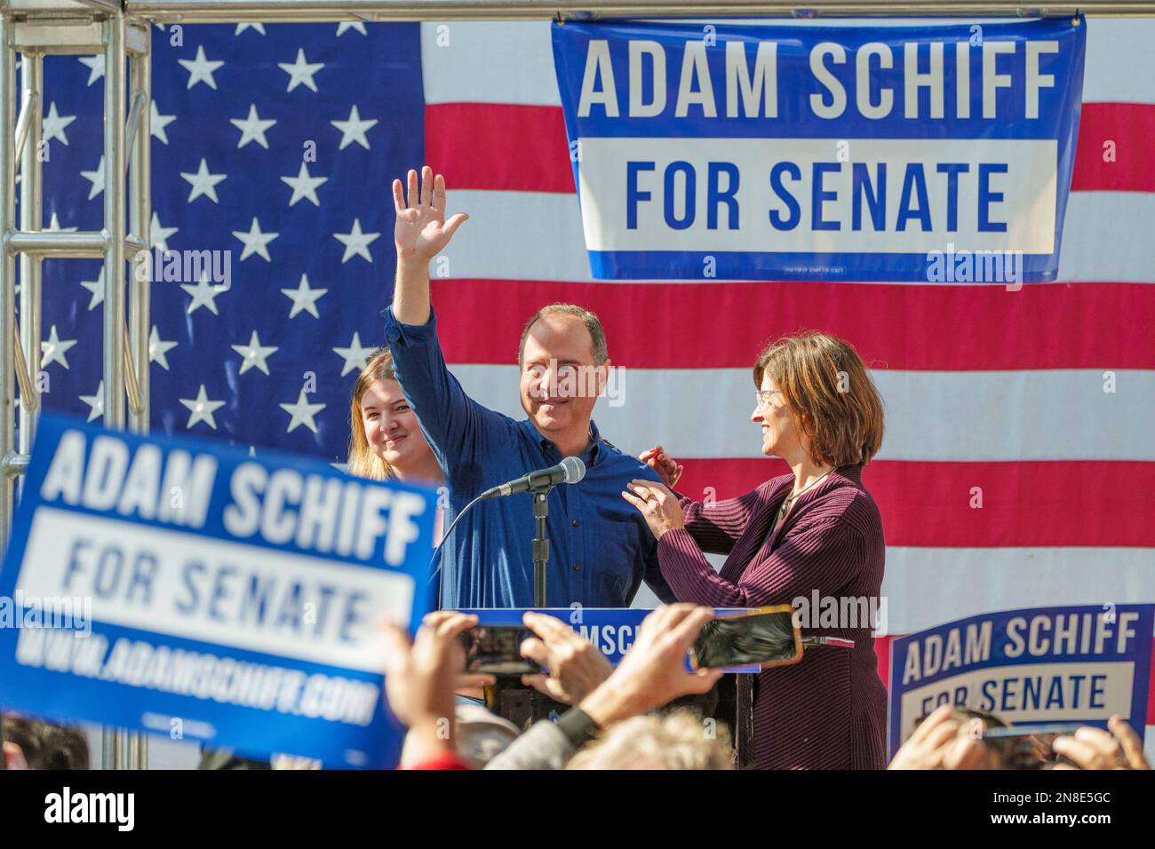 California Congressman Adam Schiff (D-Burbank) with his wife Eve Schiff ...