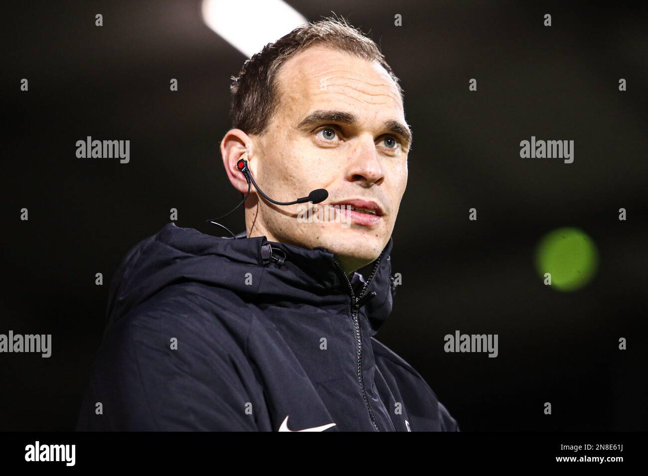 EMMEN, NETHERLANDS - FEBRUARY 11: fourth official Wouter Wiersma during ...