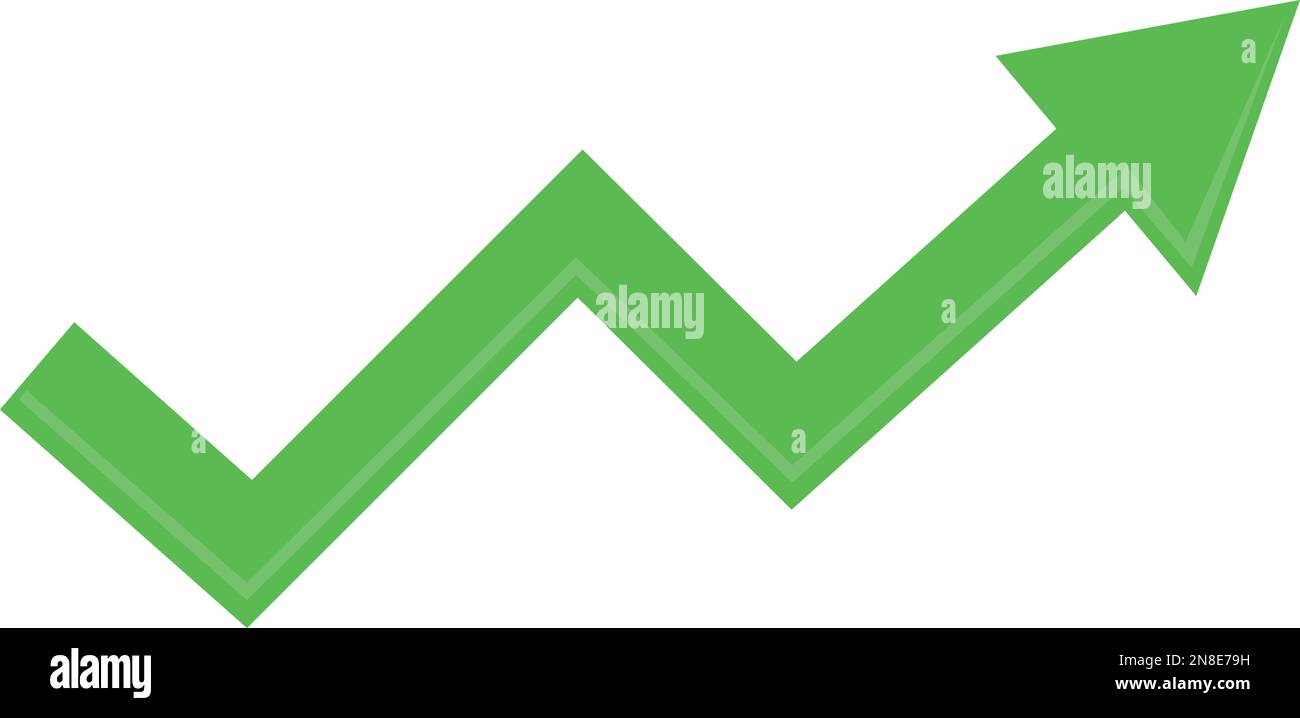vector illustration of a green arrow with upward trend Stock Vector Image & Art - Alamy