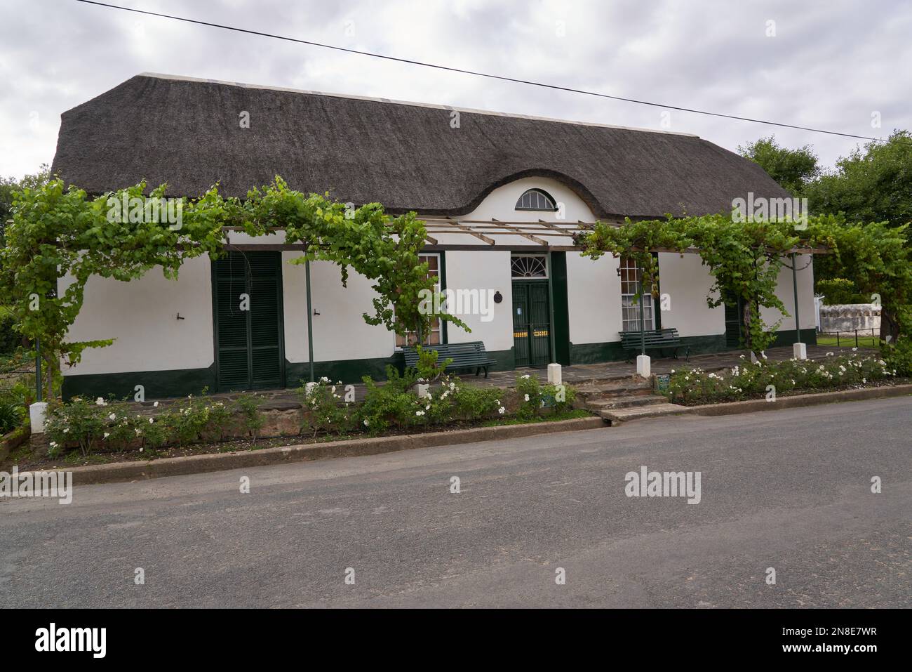 Historic buildings in the Cape Dutch style of architecture that form ...