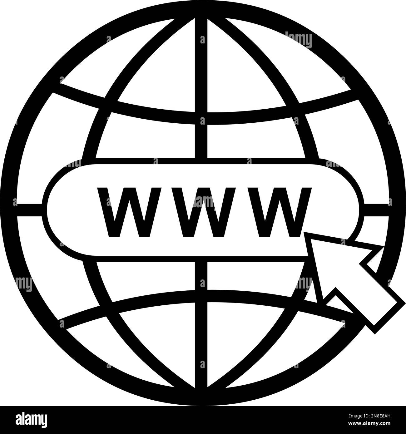 vector illustration of internet icon, designed in black and white Stock ...