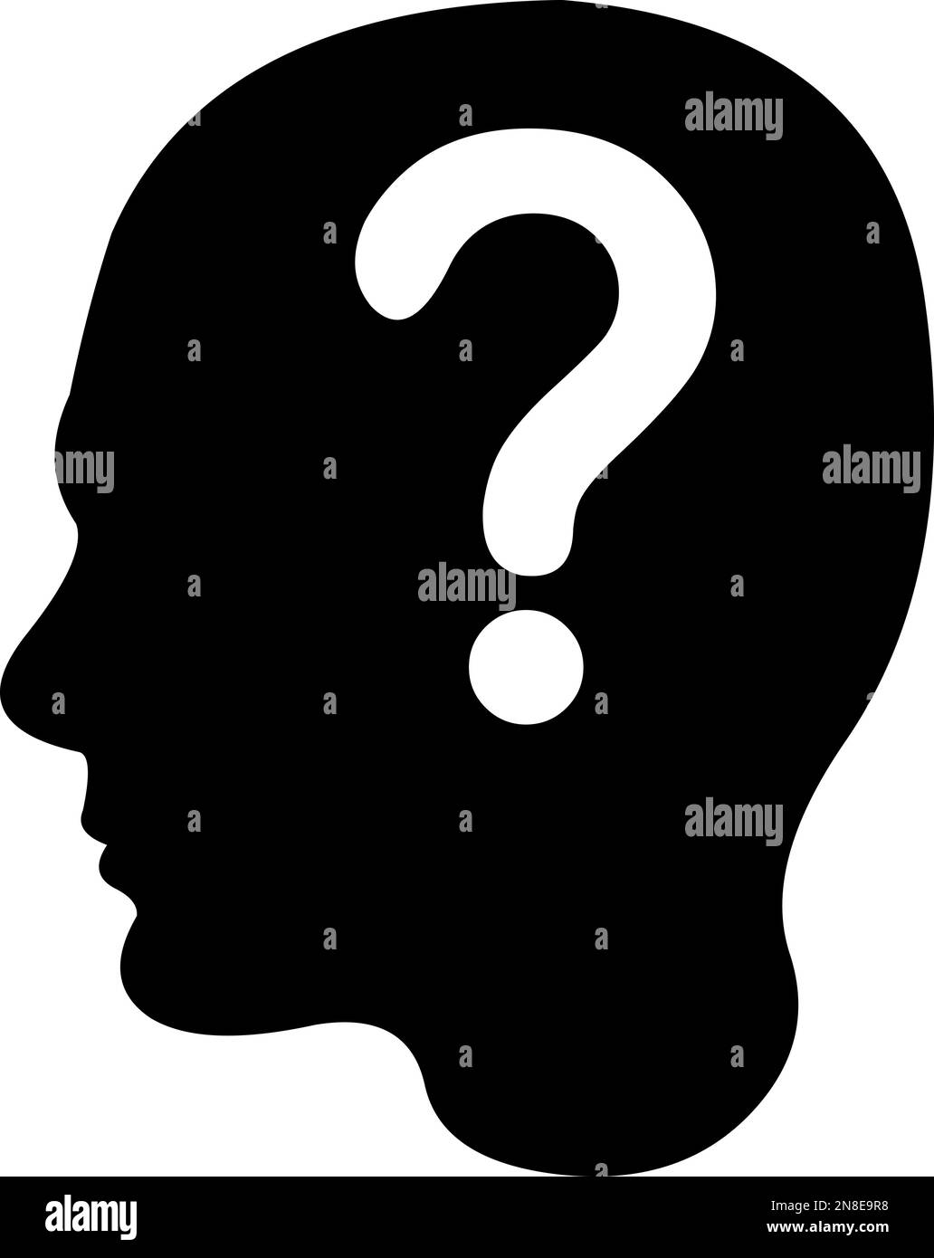 Silhouette man head question mark hi-res stock photography and images ...