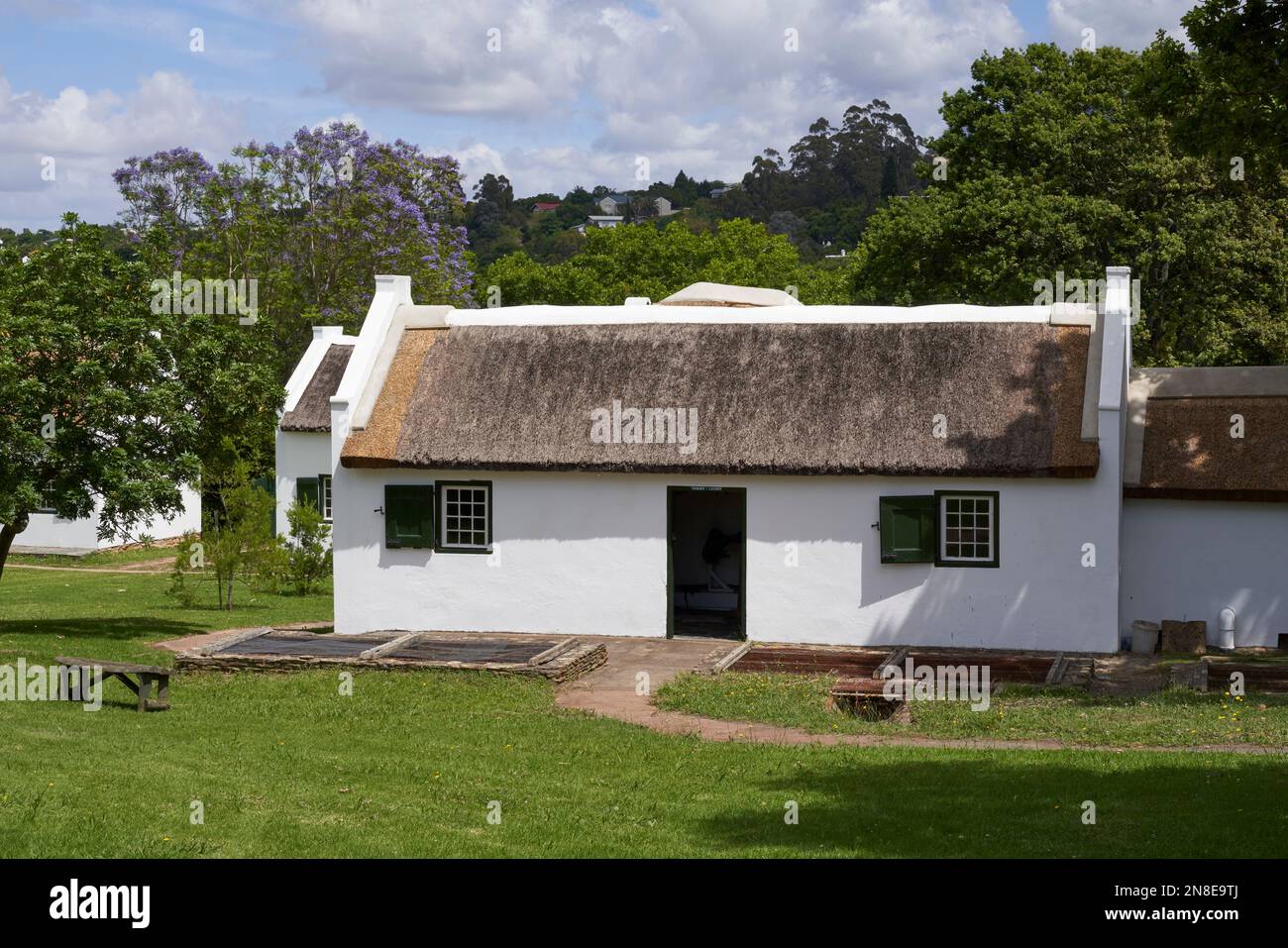 Historic buildings in the Cape Dutch style of architecture that form ...