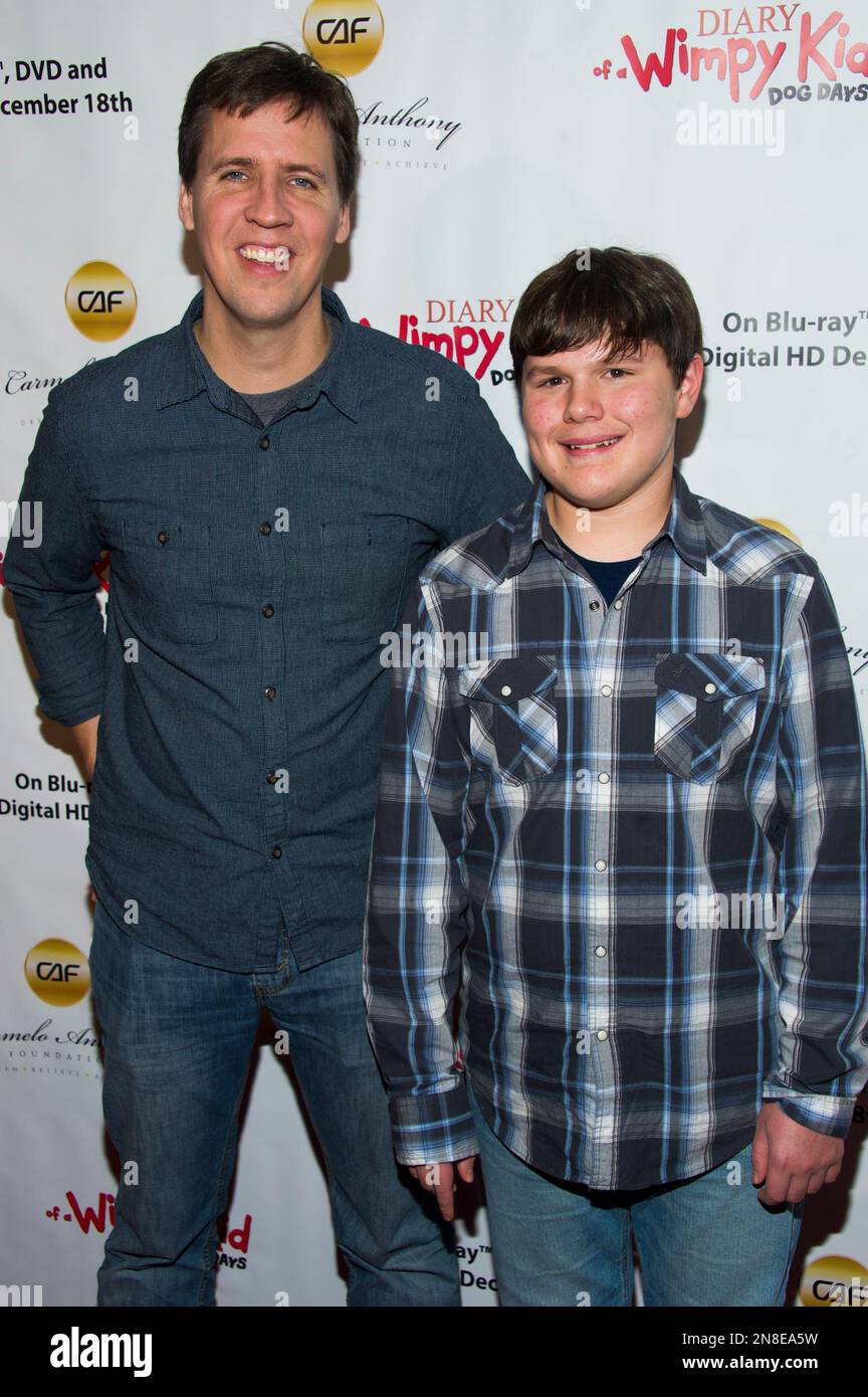 Diary of A Wimpy Kid author Jeff Kinney, left, and actor Robert Capron ...