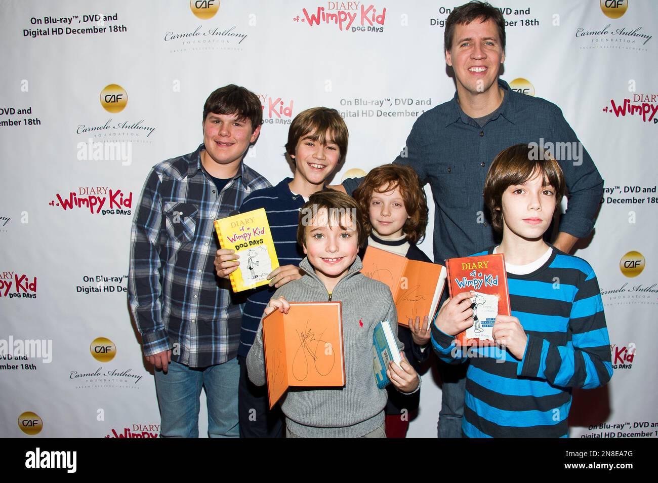 Diary of A Wimpy Kid author Jeff Kinney and actor Robert Capron pose ...