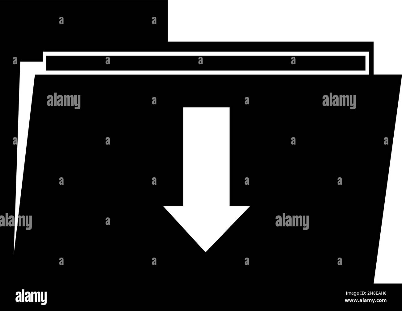 vector illustration icon of a computer folder with a arrow pointing down, in concept of ...