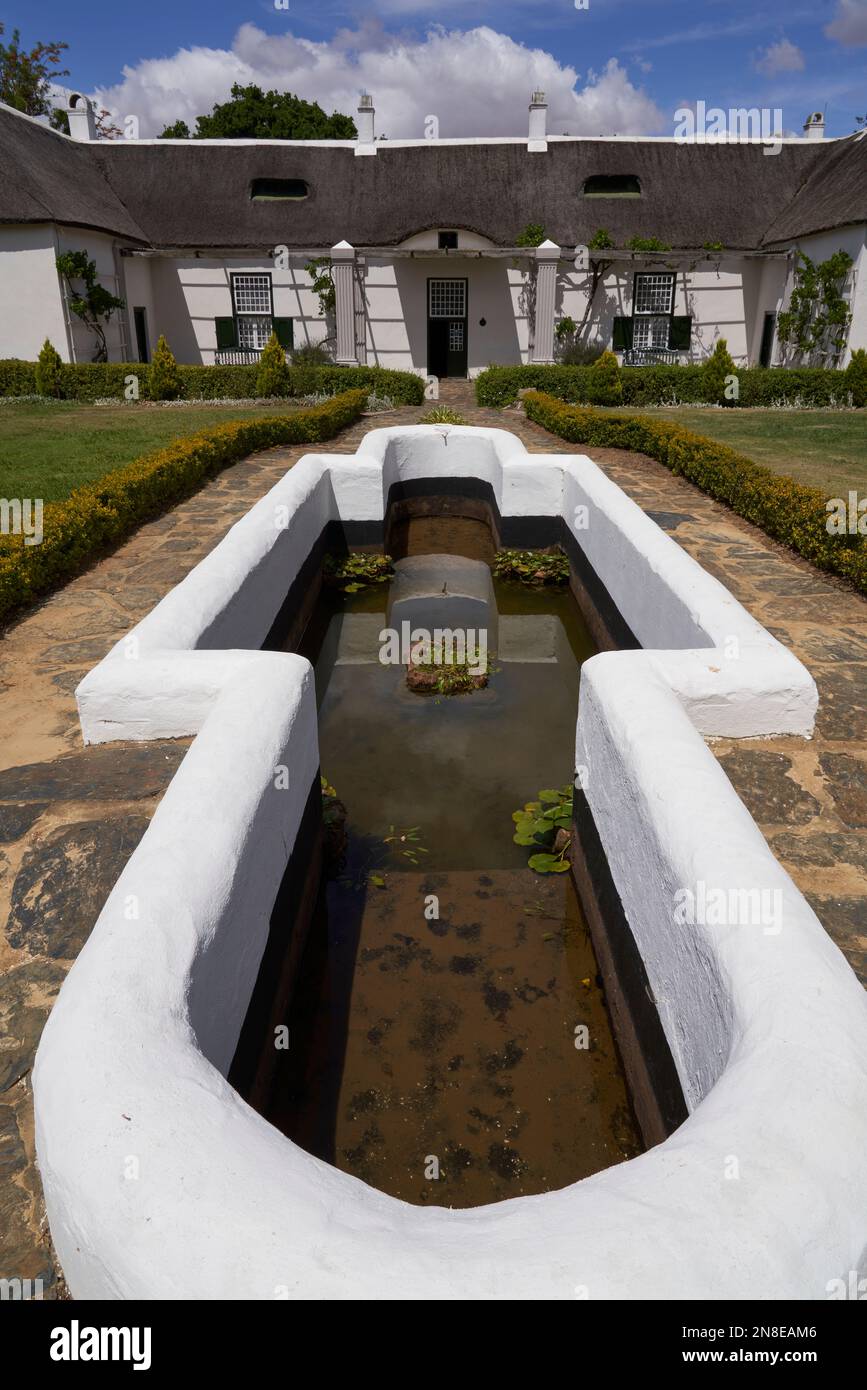 Historic buildings in the Cape Dutch style of architecture that form ...